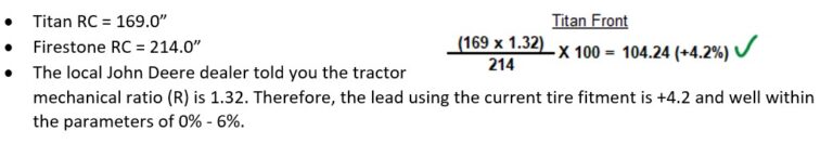 Lead/Lag Tractor Tire Calculation | AGTireTalk